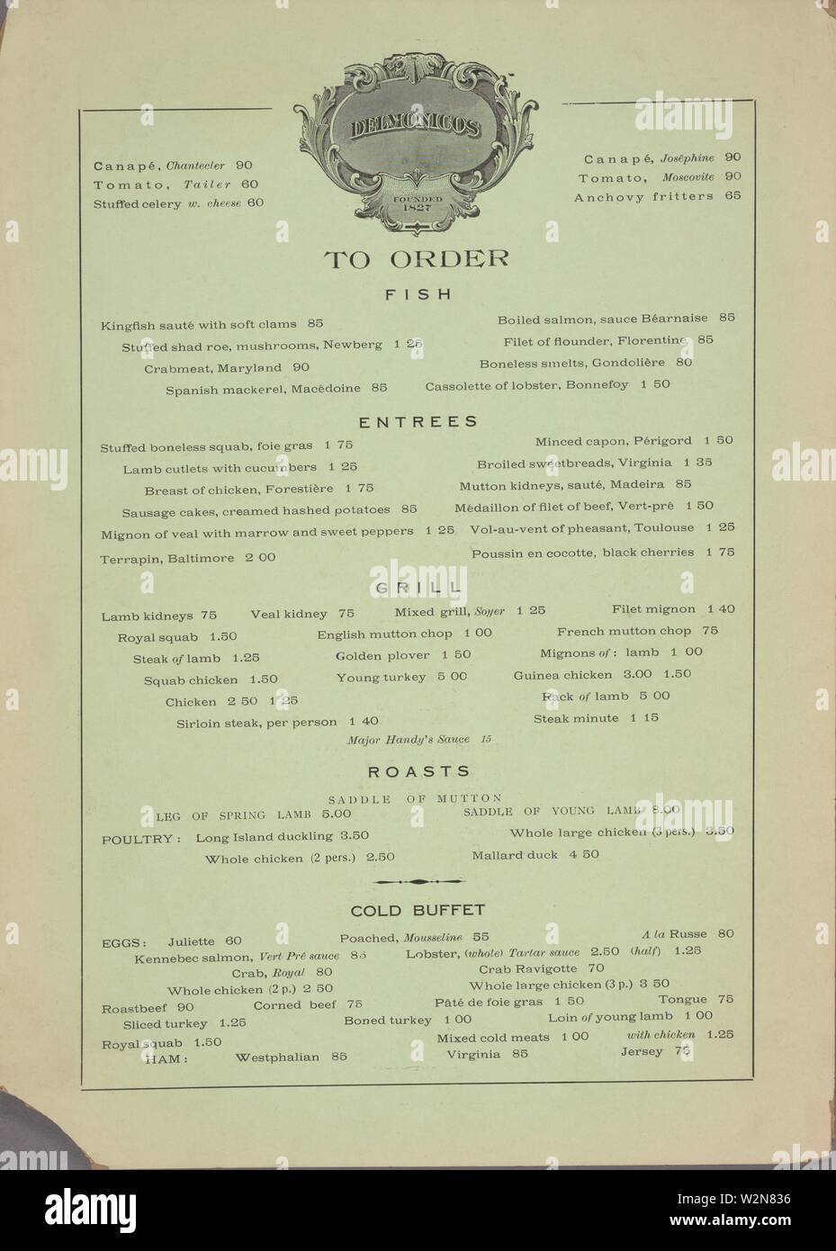 English menus hi-res stock photography and images - Alamy