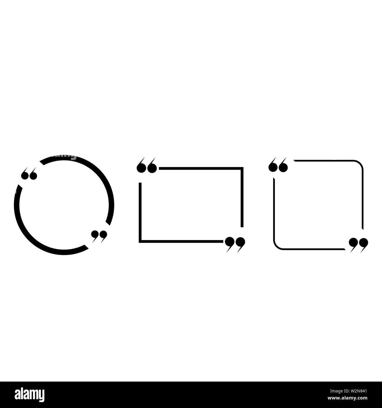 Quotes icons set isolated on background. Vector Stock Vector Image ...