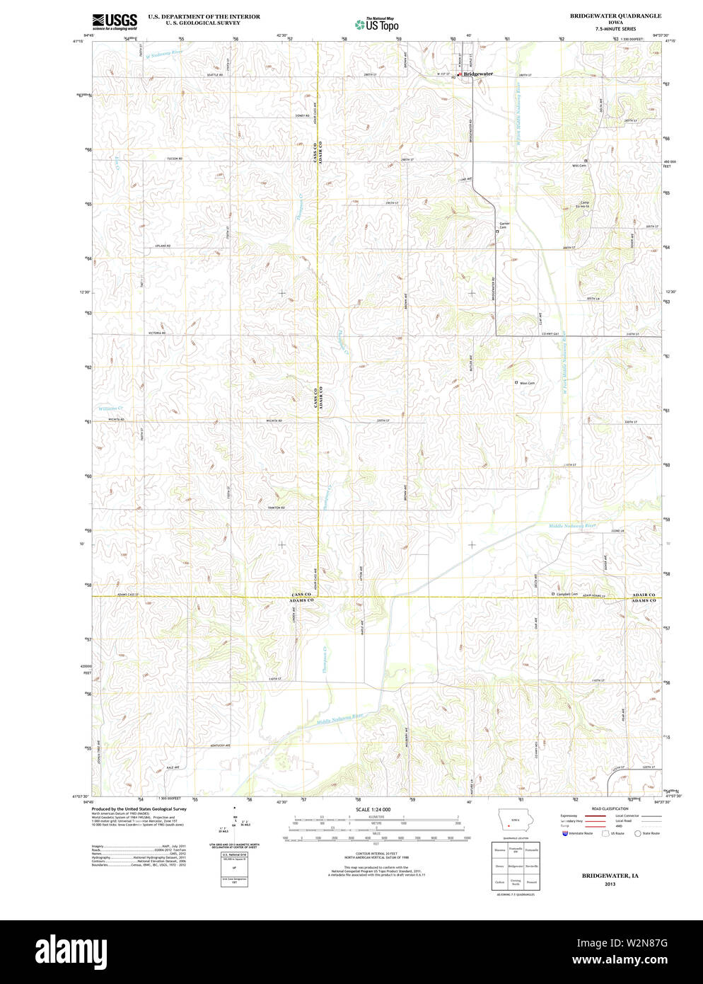 Bridgewater iowa map hi-res stock photography and images - Alamy