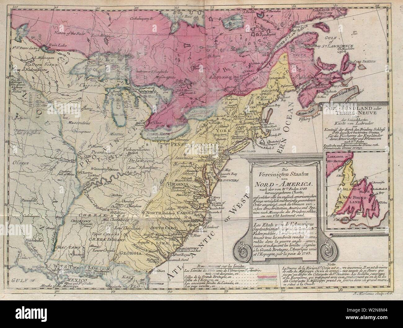 1783 map usa hi-res stock photography and images - Alamy