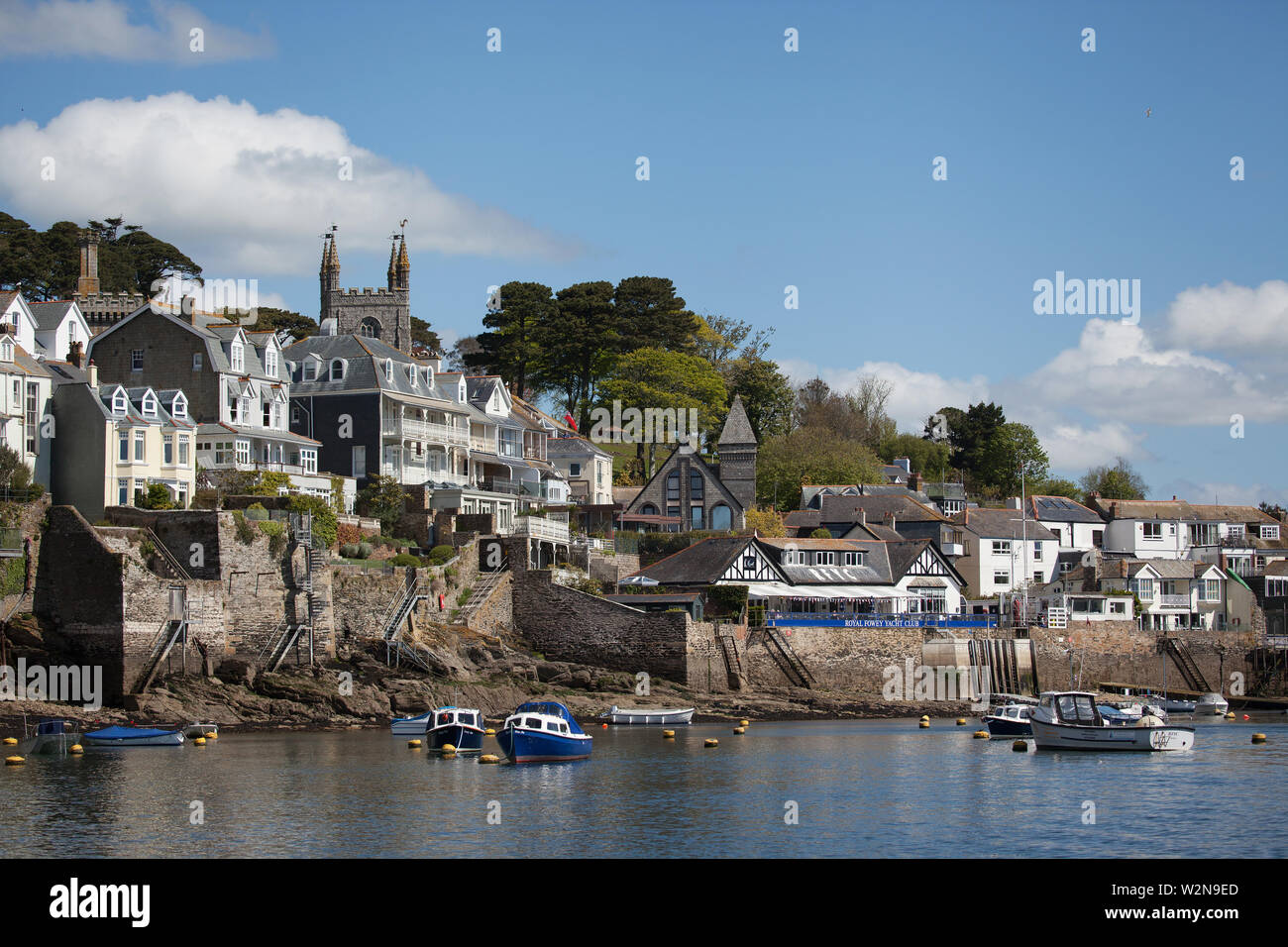 Boats in Fowey Harbour Stock Photo - Alamy