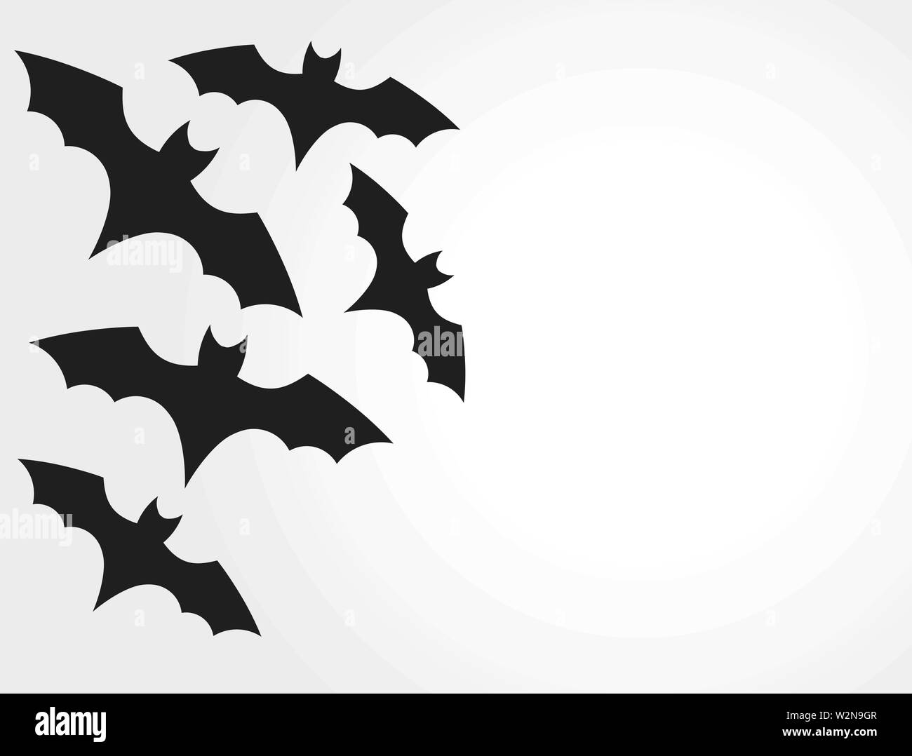 Bats colony on white background with copy space. Halloween vector Stock ...