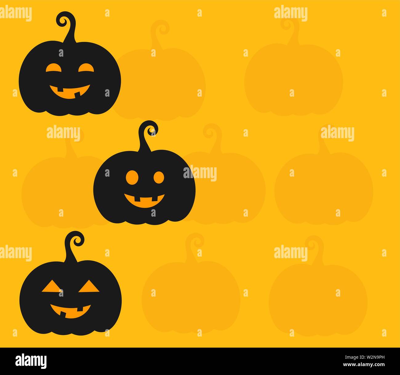 Halloween Jack O Lantern pumpkins background. Vector illustration Stock ...