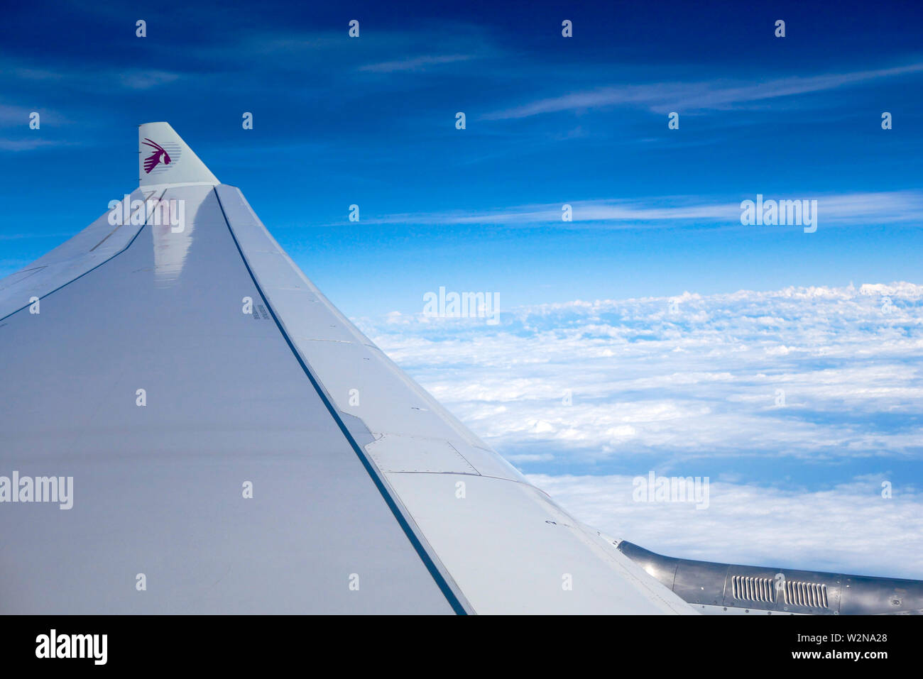 Airplane wing at high altitude Stock Photo - Alamy