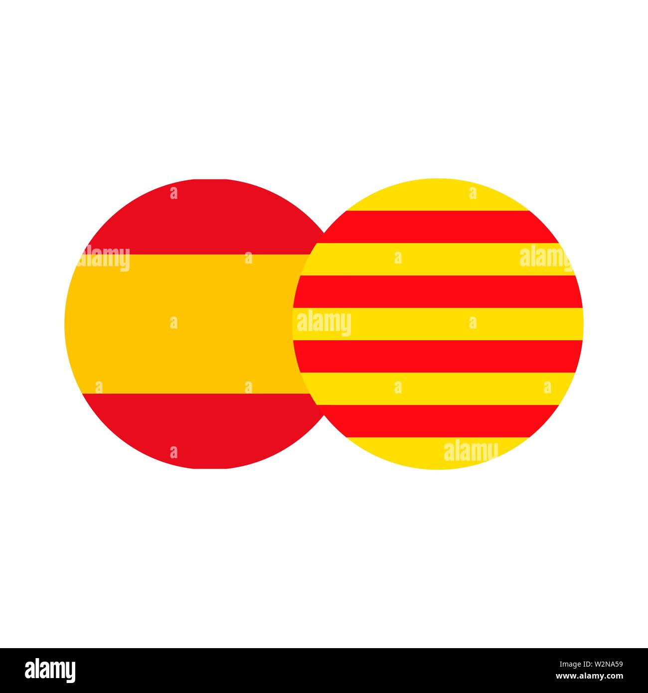 Spain with Catalonia flag sign icons. Vector Stock Vector Image & Art ...