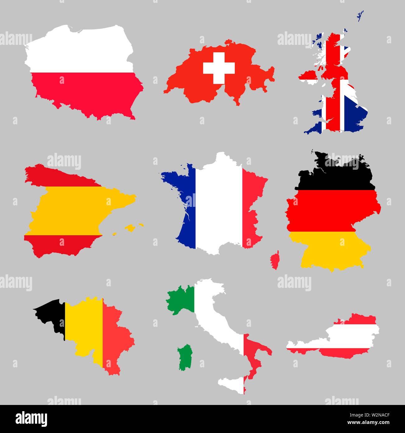 Italy austria switzerland map hi-res stock photography and images - Alamy