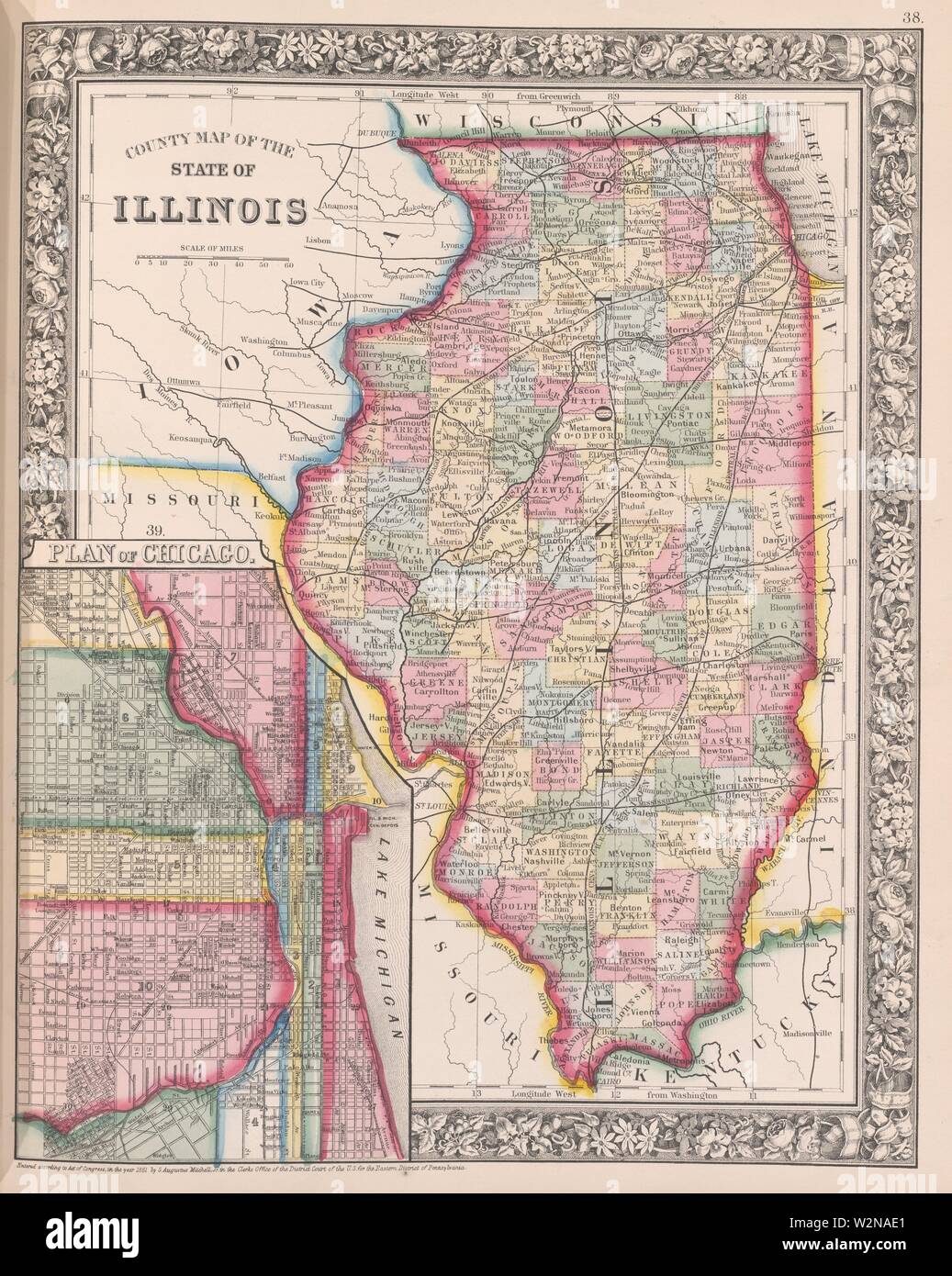 Chicago historic map hi-res stock photography and images - Alamy