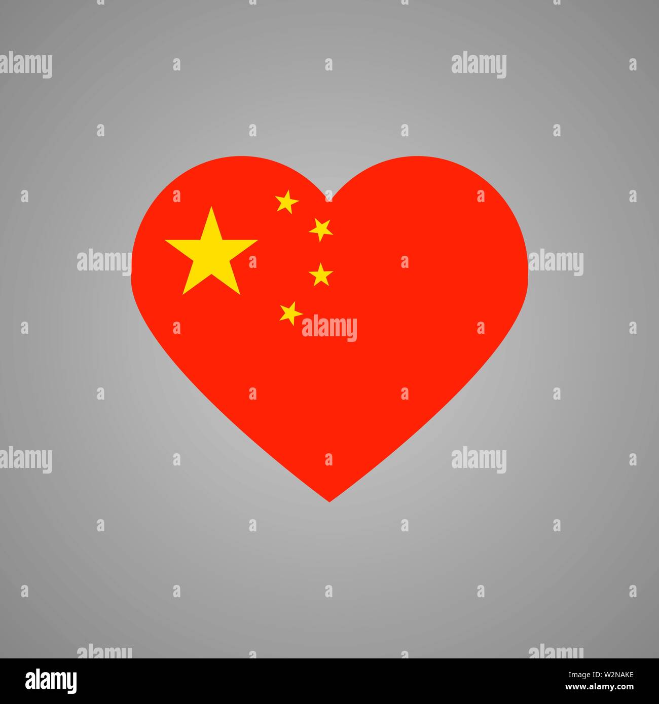 China flag heart sign icon. Vector eps10 illustration Stock Vector ...