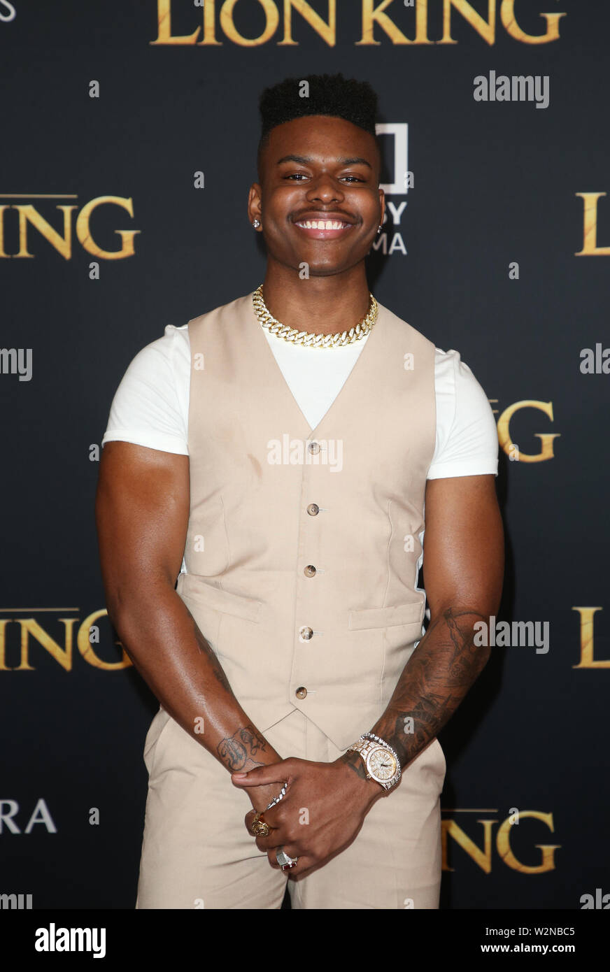 Hollywood, Ca. 9th July, 2019. Aubrey Joseph, at The Lion King Film ...
