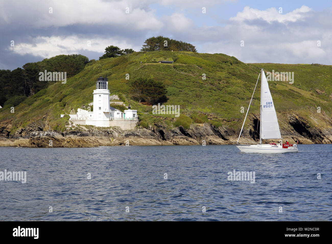 Trinity House Lighthouse at St Anthony's Head, St Anthony in Roseland ...