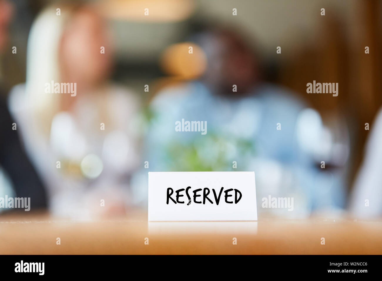 Reserved sign as a reservation on a table in the restaurant Stock Photo ...