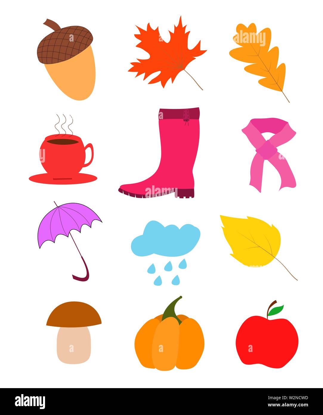 Autumn color icon and symbols set for design Stock Vector Image & Art ...
