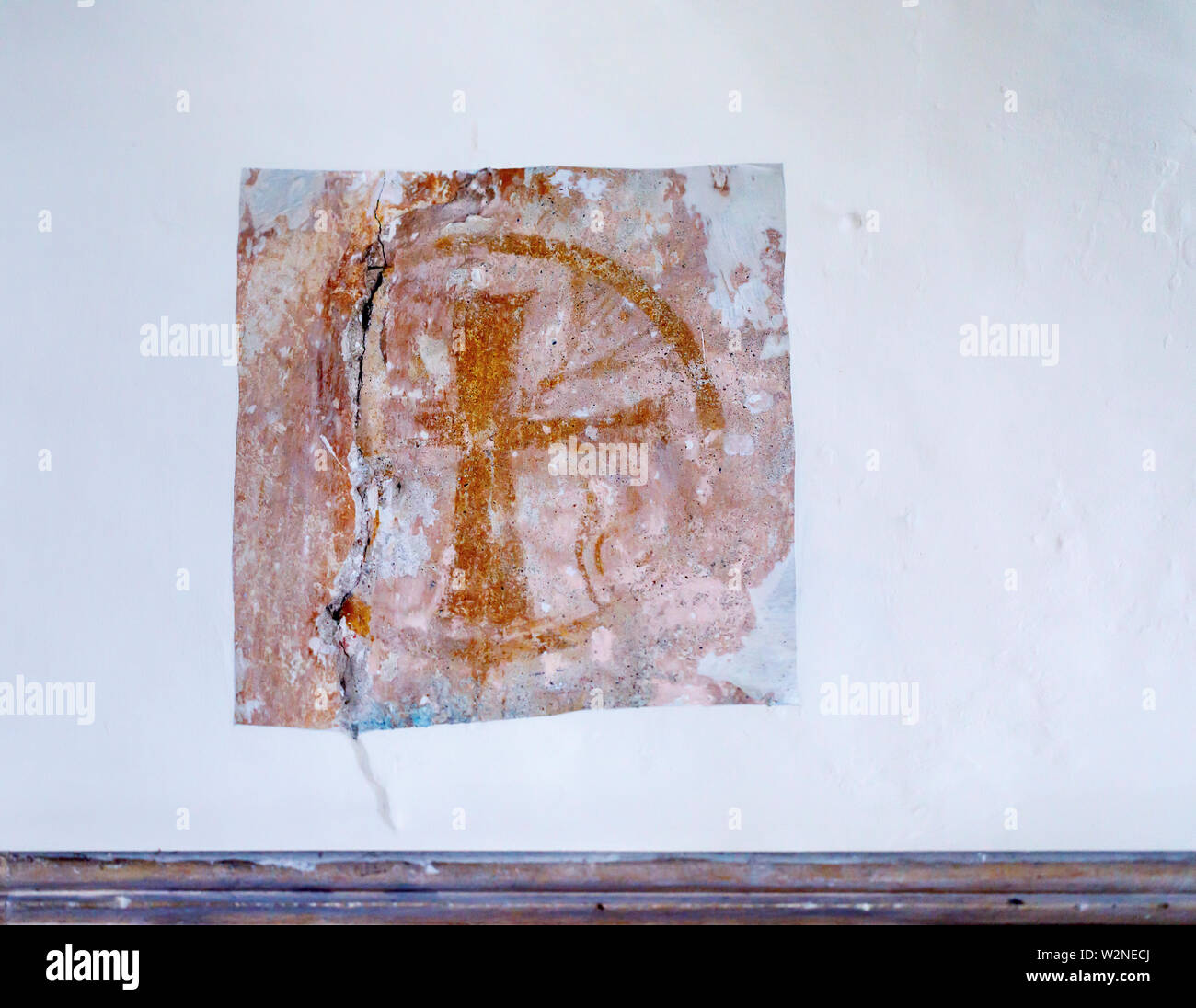 Pyrford Wall Paintings, a consecration cross, at Wisley Church, a small ...