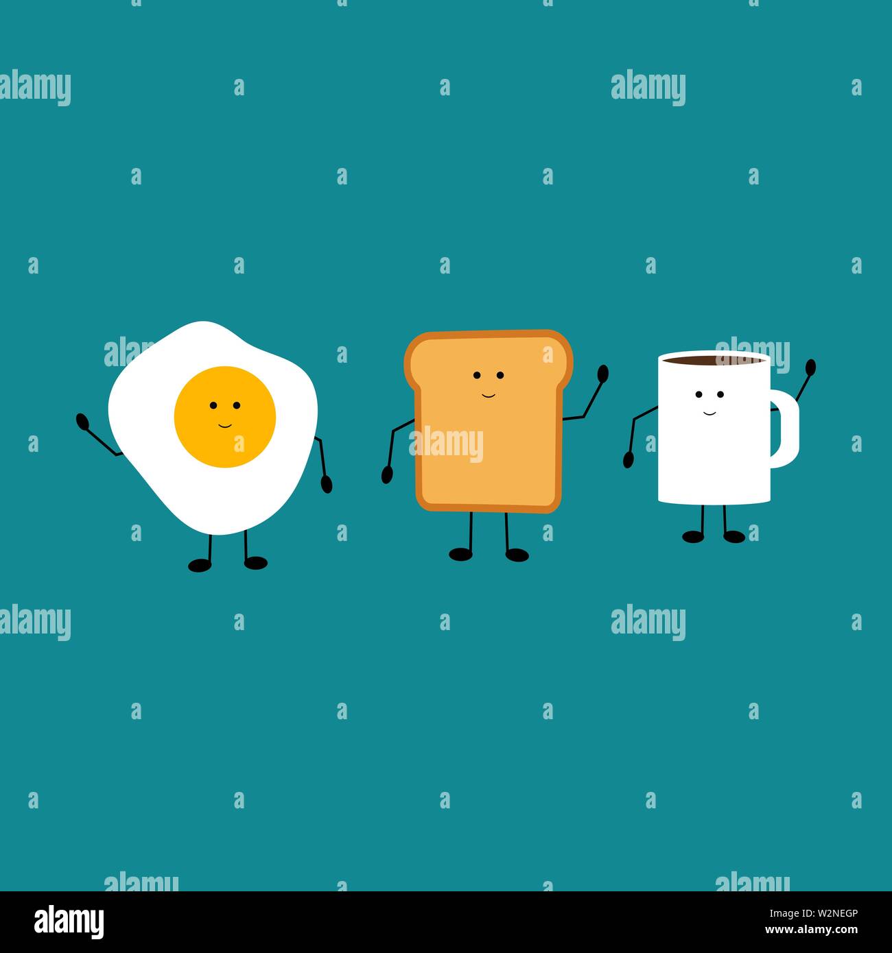 breakfast time. Breakfast food icons. vector eps10 Stock Vector Image ...