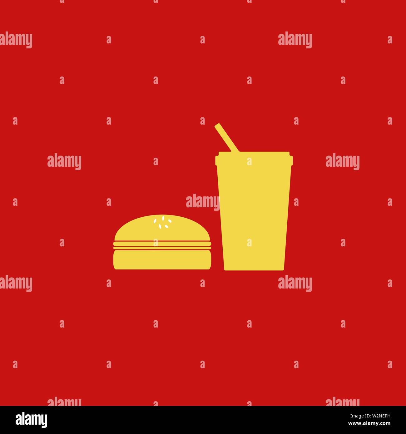 Fast food icon. Burger and drink icons. Vector Stock Vector Image & Art ...