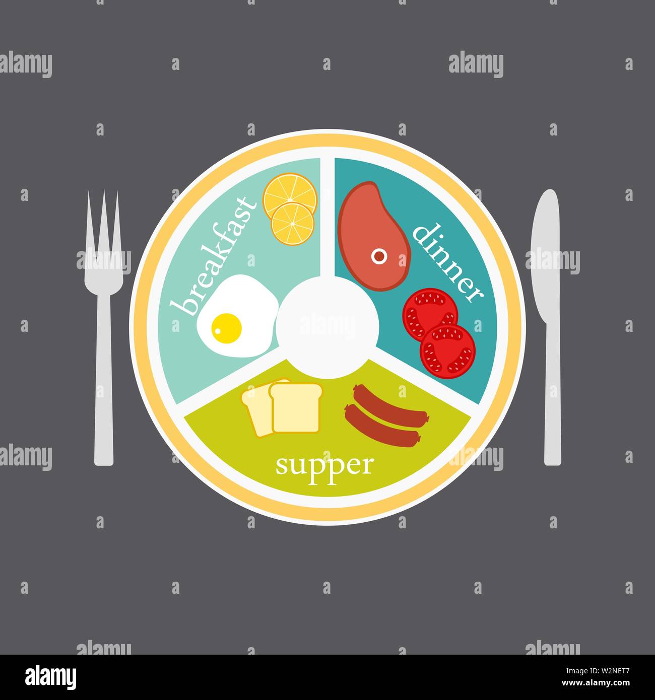 Plate with food icon. Vector eps10 illustration Stock Vector Image ...