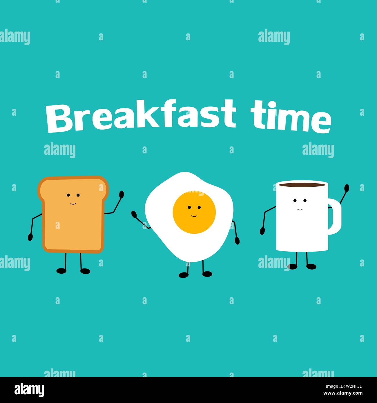breakfast time. Breakfast food icons. vector eps10 Stock Vector Image ...