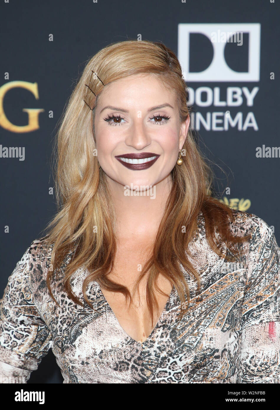 Hollywood, Ca. 9th July, 2019. Anneliese van der Pol, at The Lion King ...