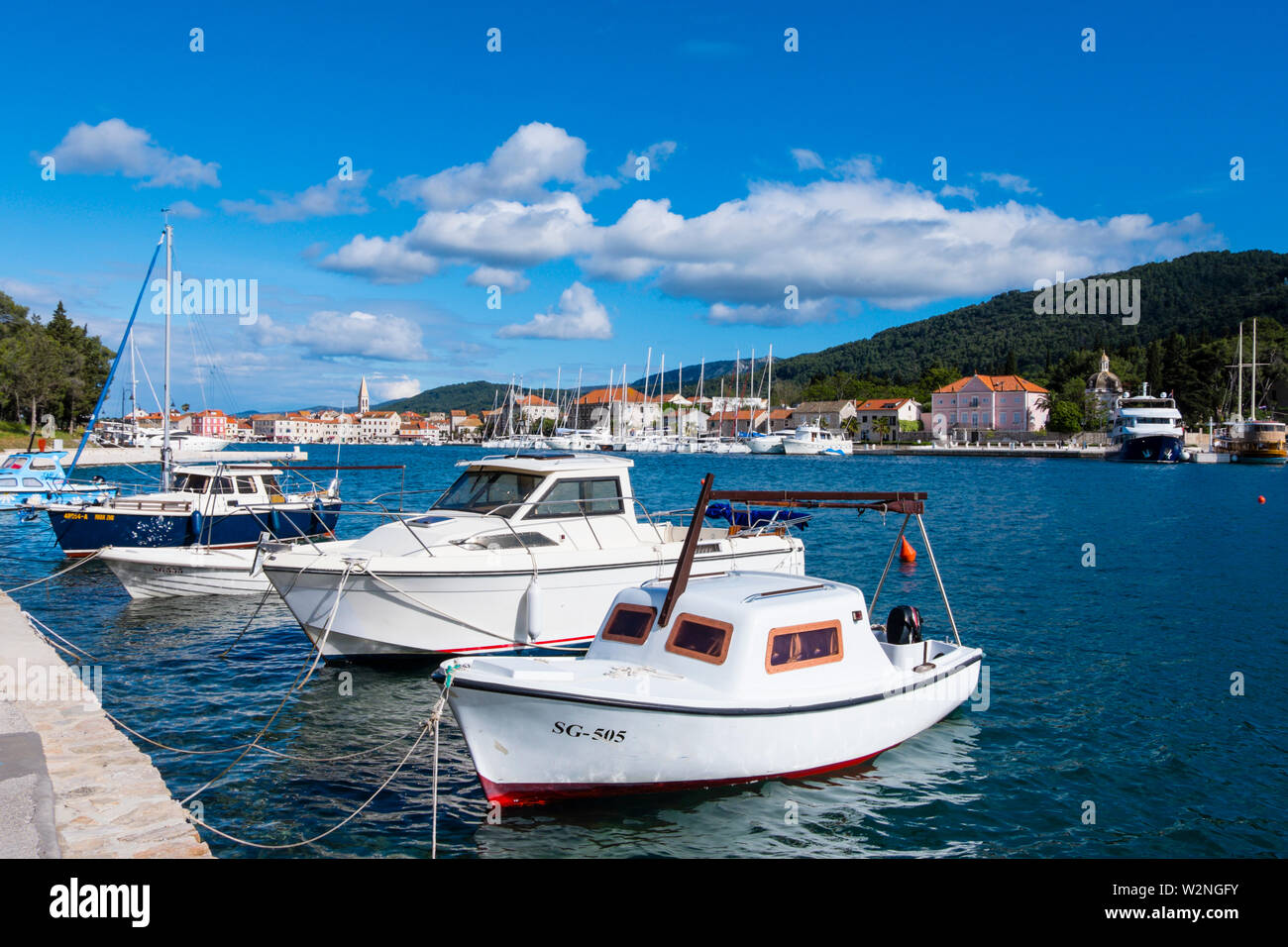 Novi Mol, new harbour, Stari Grad, Hvar, Dalmatia, Croatia Stock Photo ...