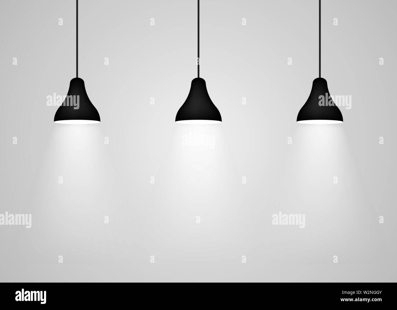 Realistic pendant lamps isolated on back. Vector Stock Vector Image ...