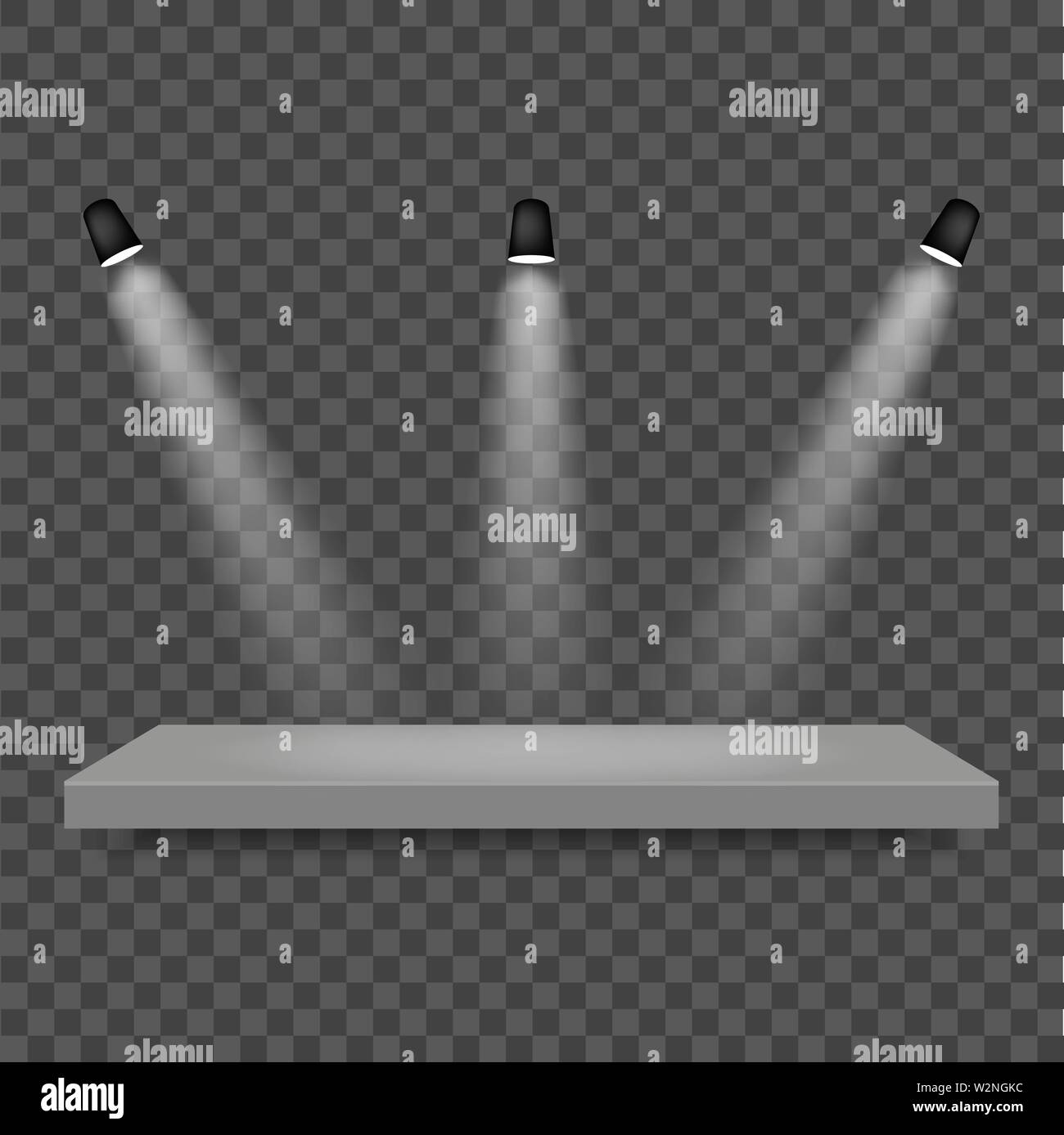 Spotlights shine on the platform. Vector illustration Stock Vector ...