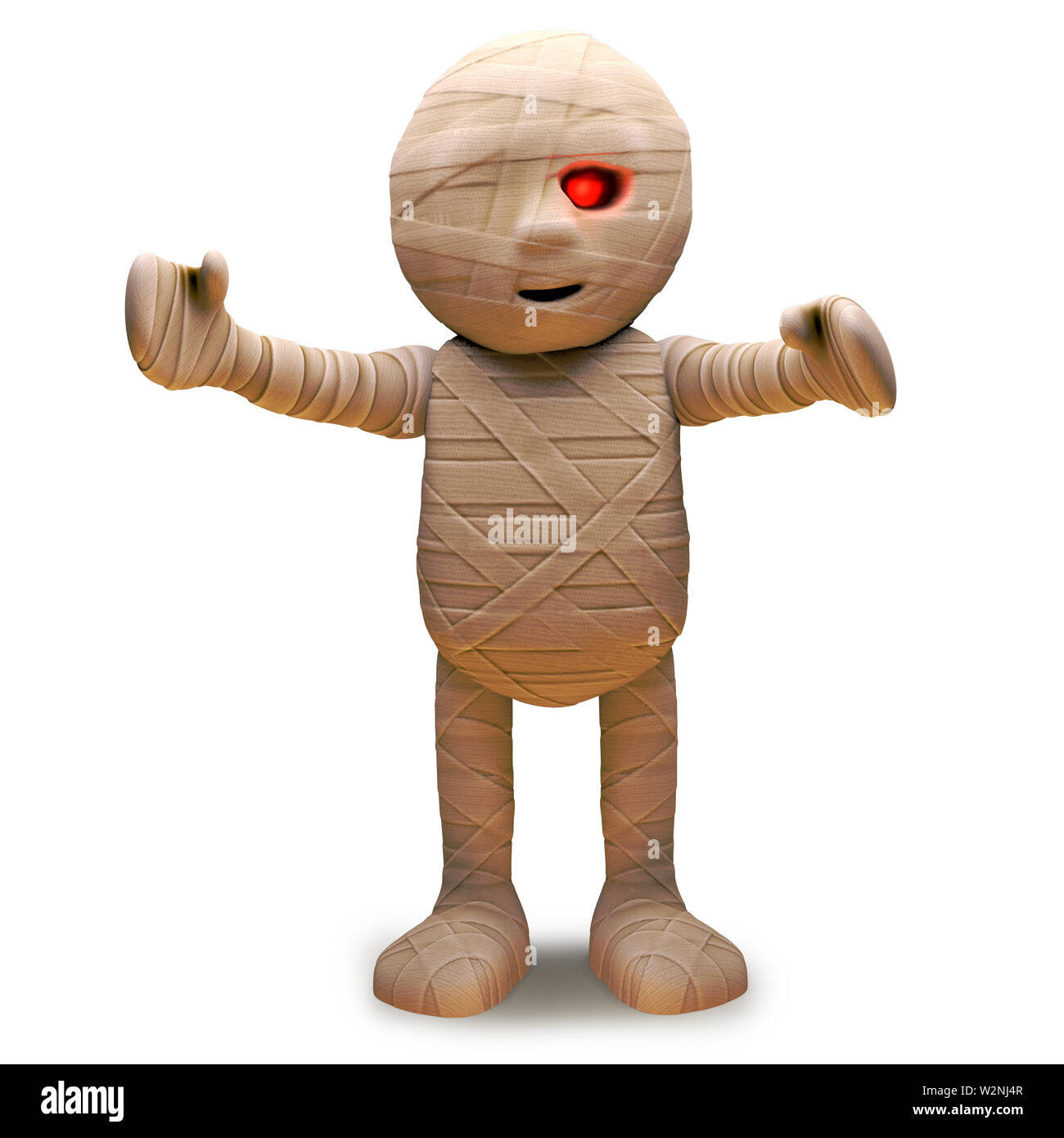 Cartoon undead Egyptian mummy monster has spotted you, 3d illustration ...