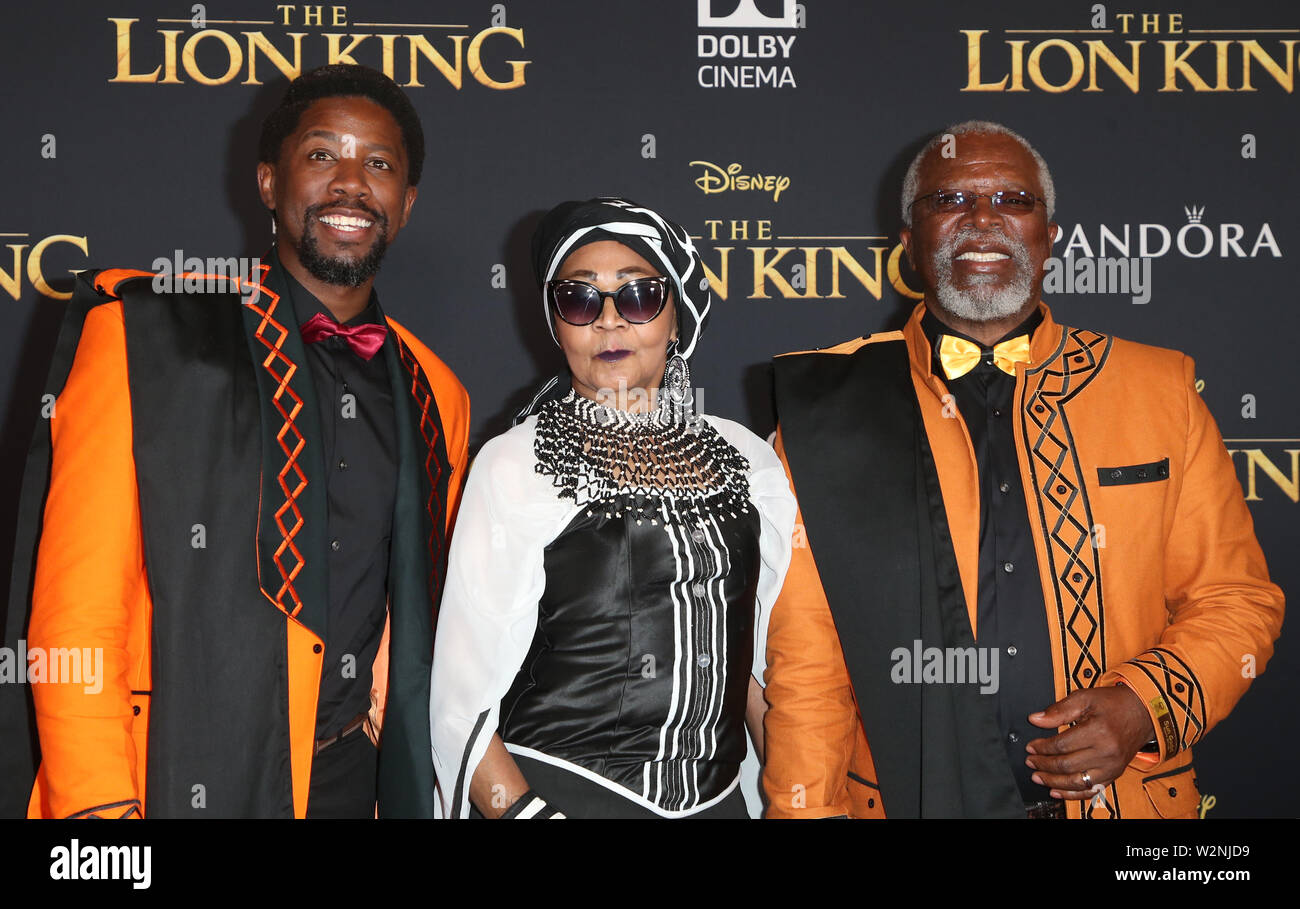 Hollywood, Ca. 9th July, 2019. Atandwa Kani, Mandi Kani and John Kani ...