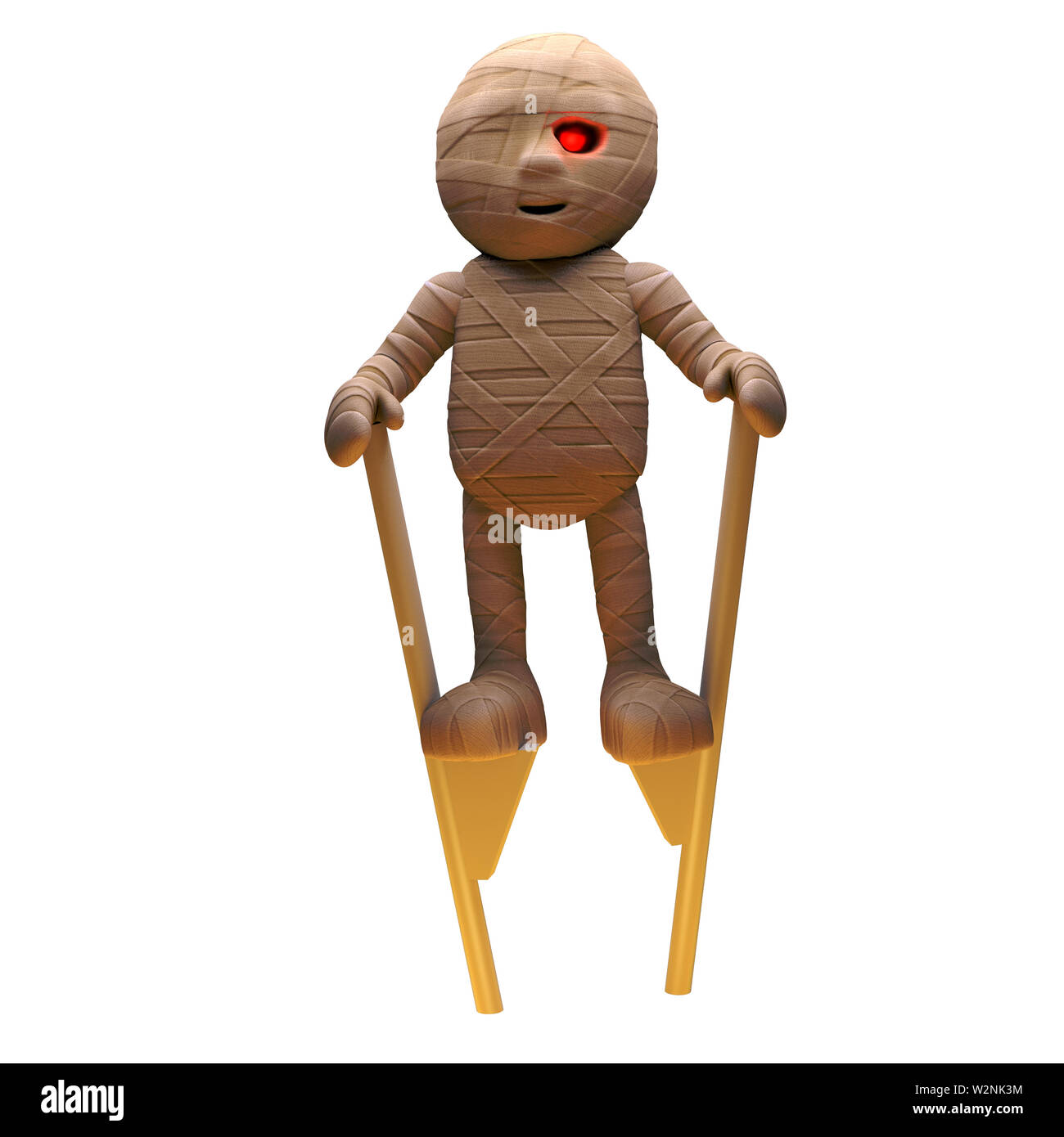 Silly Egyptian mummy monster walks around on stilts when depressed, 3d ...