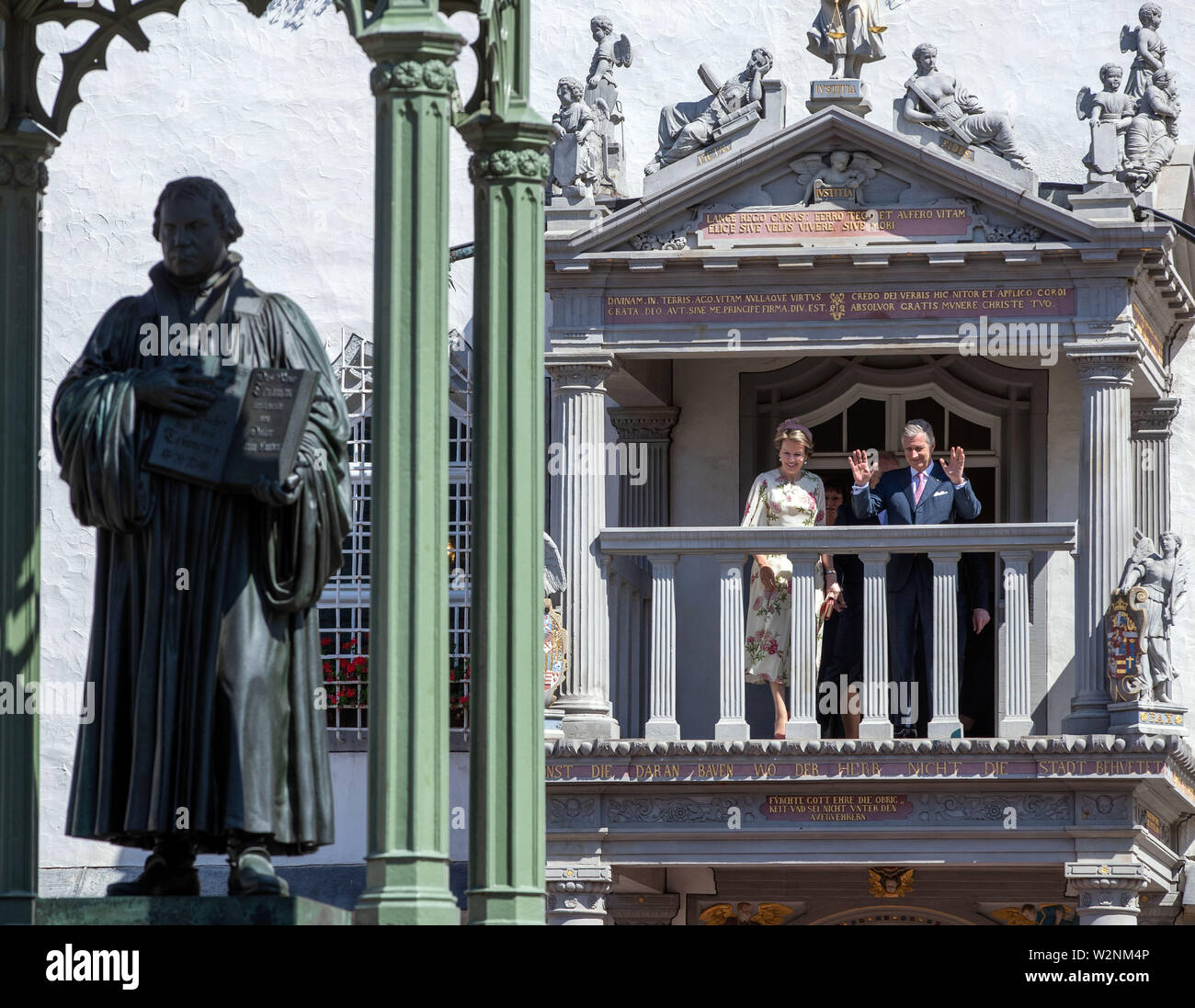 Wittenberg, Germany. 10th July, 2019. The Belgian royal couple King ...