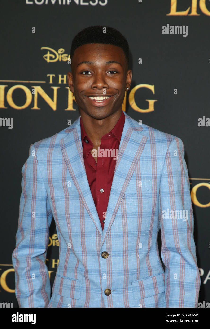 Hollywood, Ca. 9th July, 2019. Niles Fitch, at The Lion King Film ...