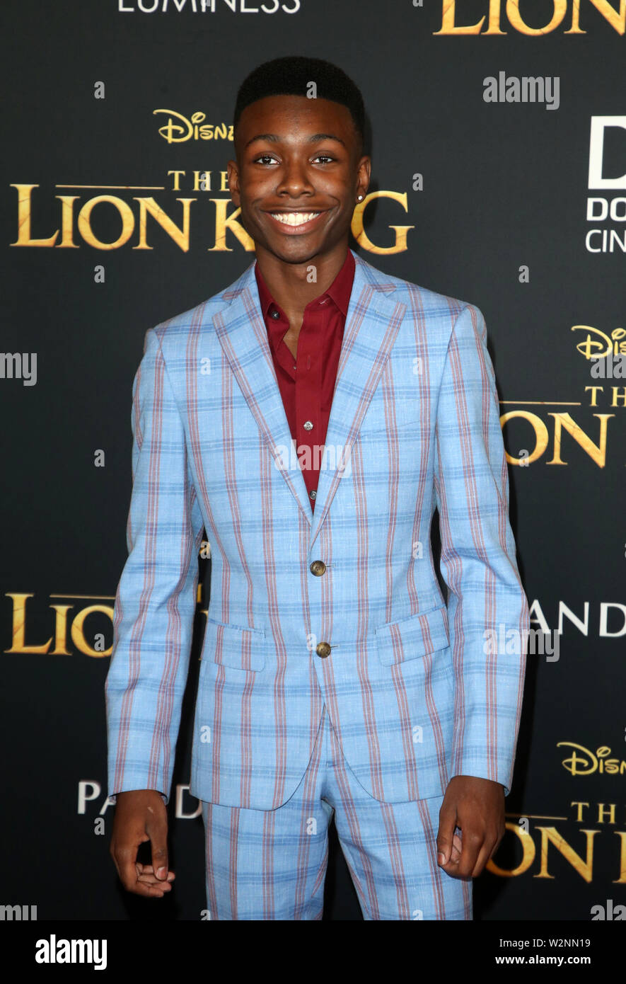 Hollywood, Ca. 9th July, 2019. Niles Fitch, at The Lion King Film ...