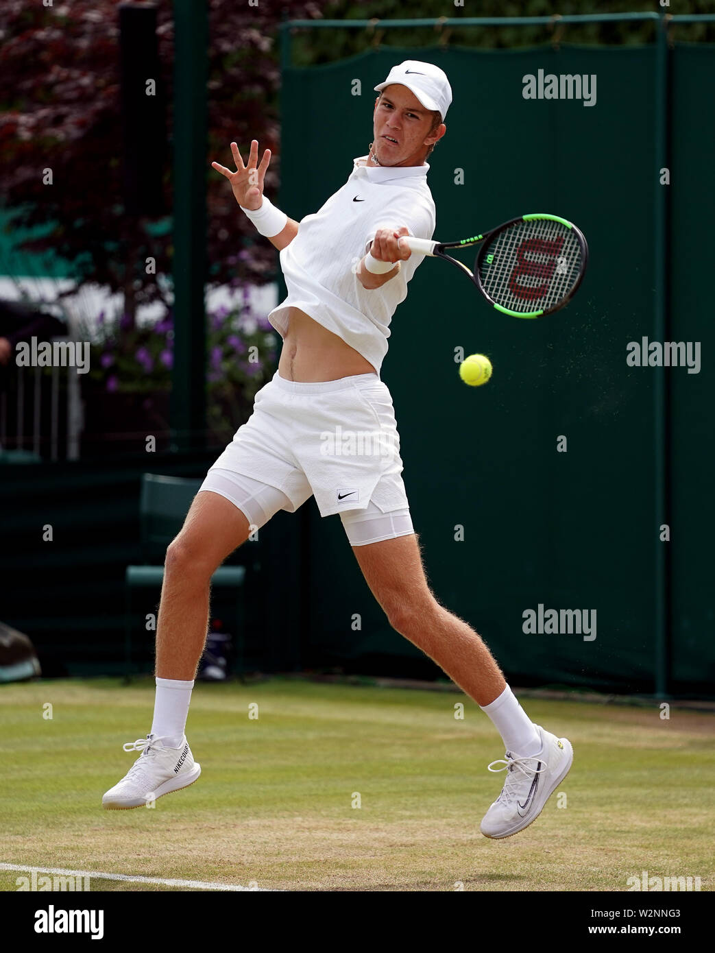 Martin Damm in action during the Boys singles on day nine of the ...