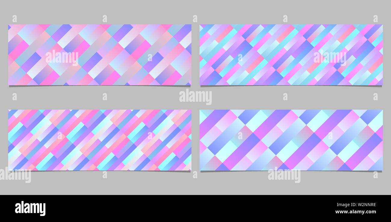 Gradient geometrical diagonal stripe pattern banner background set - abstract vector graphic ...