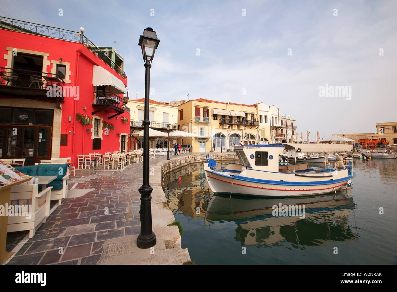 Traditional fishing boats at Rethymno harbor, Rethymno, Crete, Greek ...