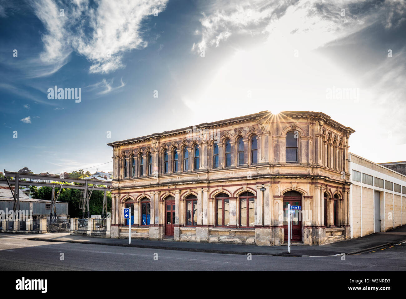 Old building at Oamaru in the South Island of New Zealand. Omaru is ...