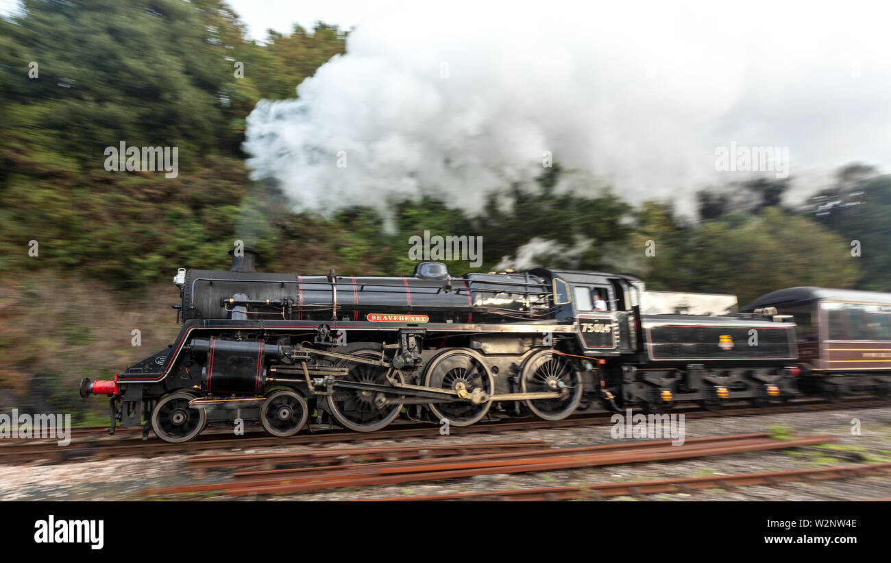 Locomotive train rail transport steam england metal hi-res stock ...