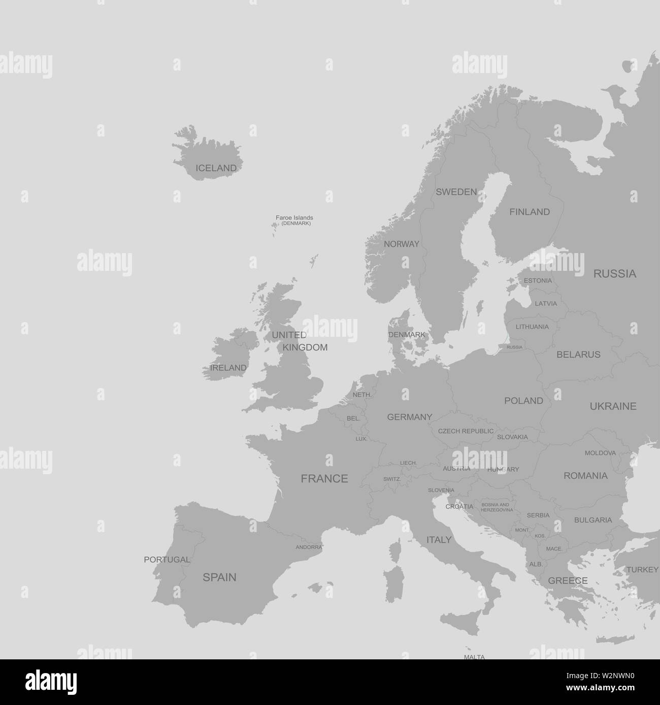 Europe vector map isolated on white back Stock Vector Image & Art - Alamy