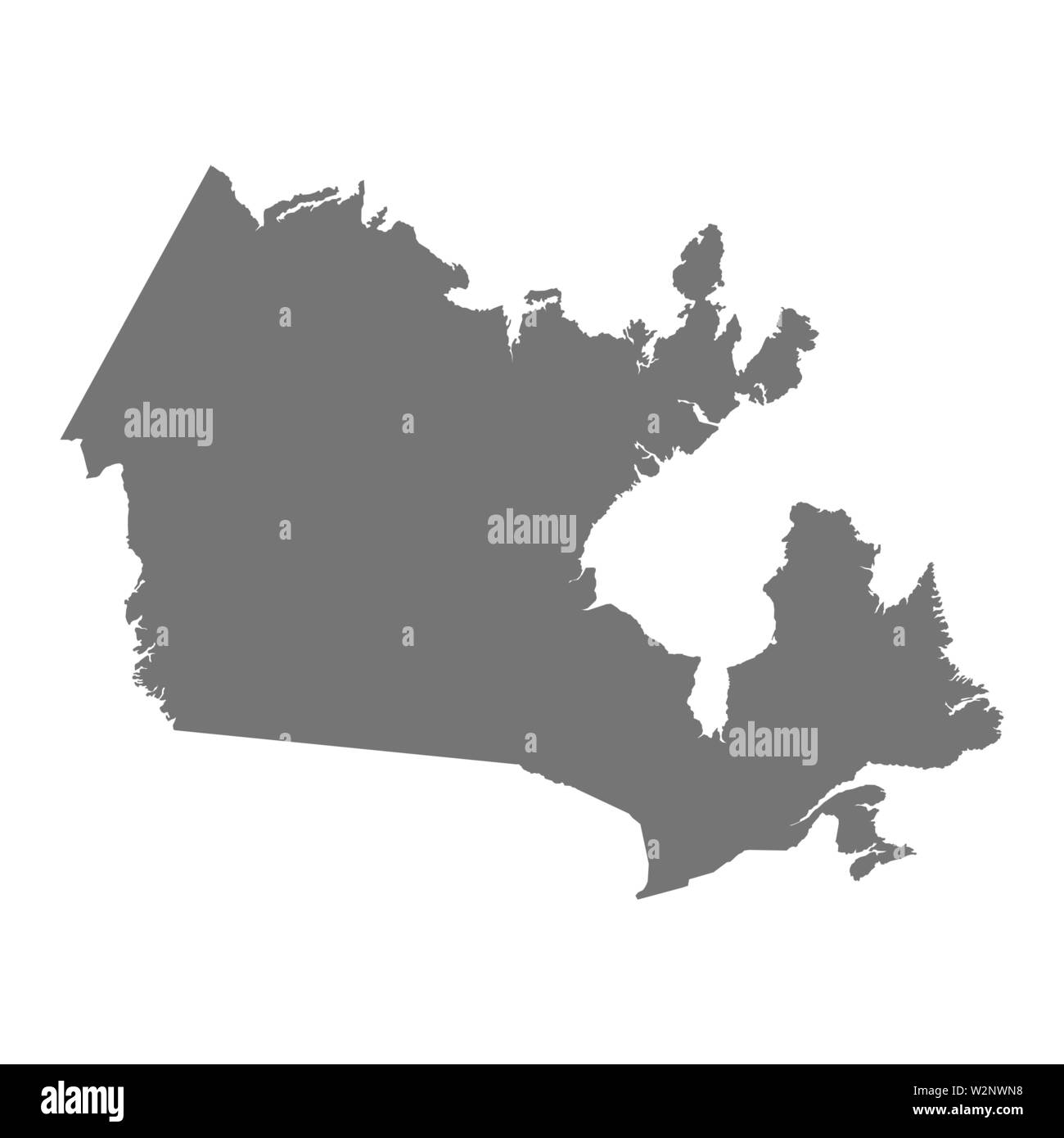 Map of north america and canada Black and White Stock Photos & Images ...