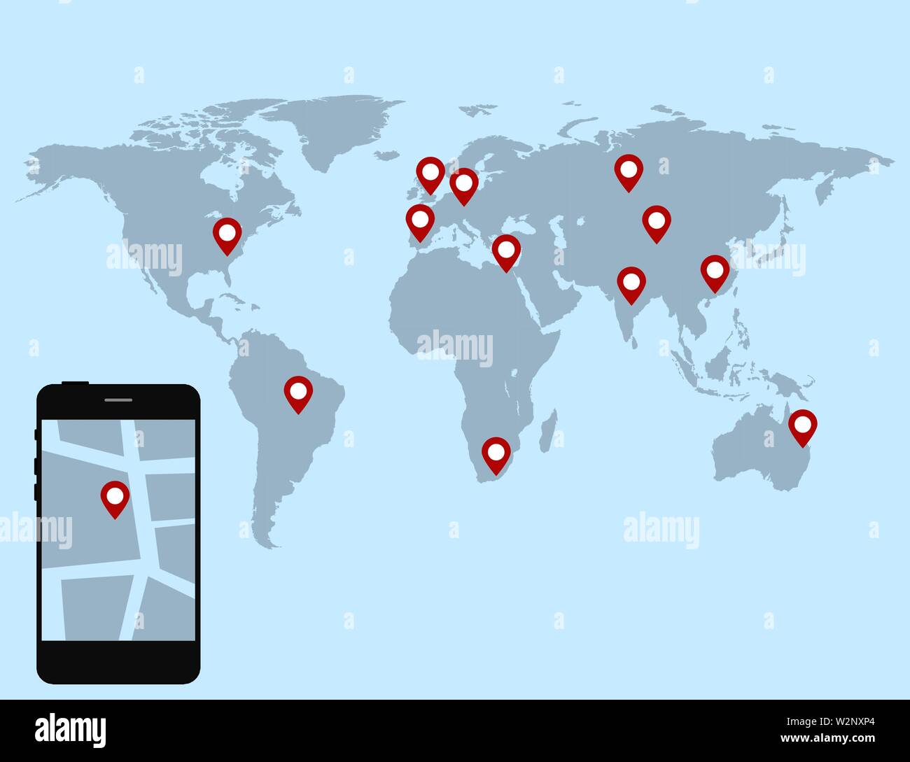 World map location hi-res stock photography and images - Alamy