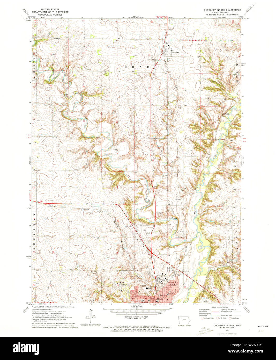 Cherokee iowa map hi-res stock photography and images - Alamy