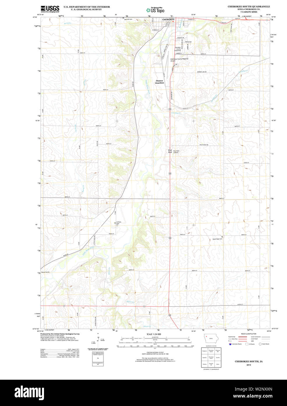 Cherokee iowa map hi-res stock photography and images - Alamy