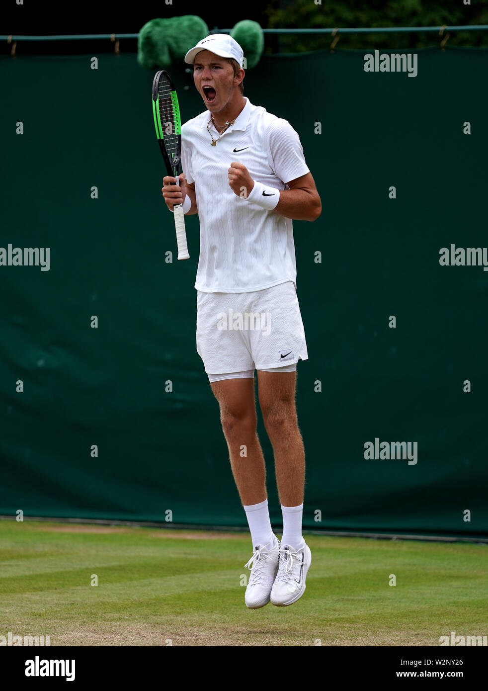 Martin Damm during the boys singles match on day nine of the Wimbledon ...