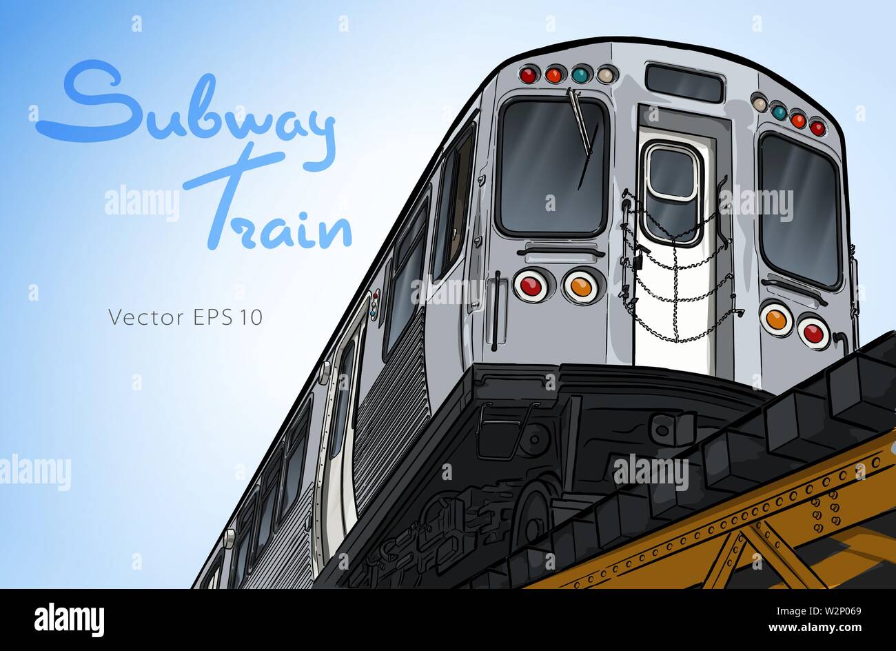 Subway train. Hand drawn sketch vector illustration Stock Vector Image ...