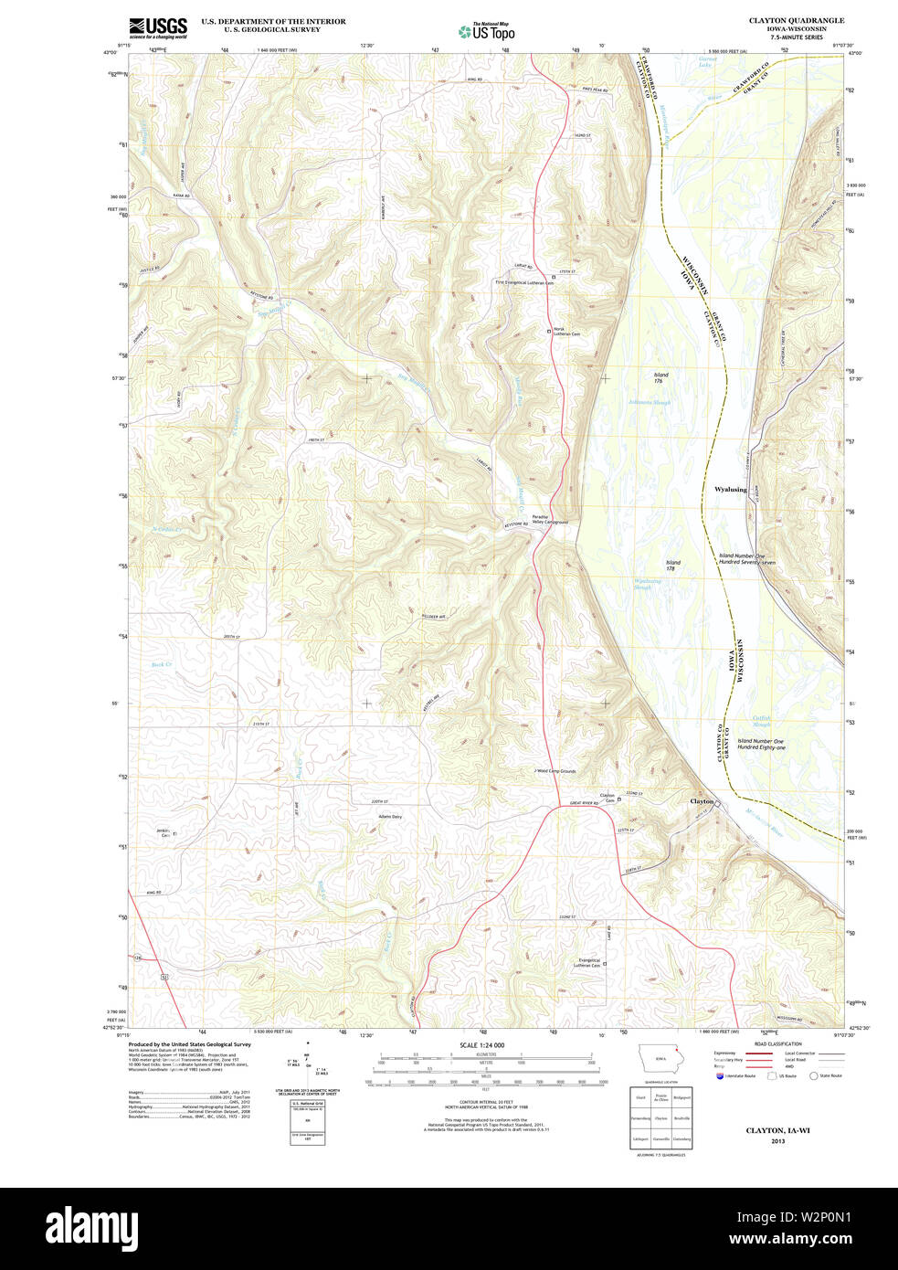 Clayton iowa map hi-res stock photography and images - Alamy