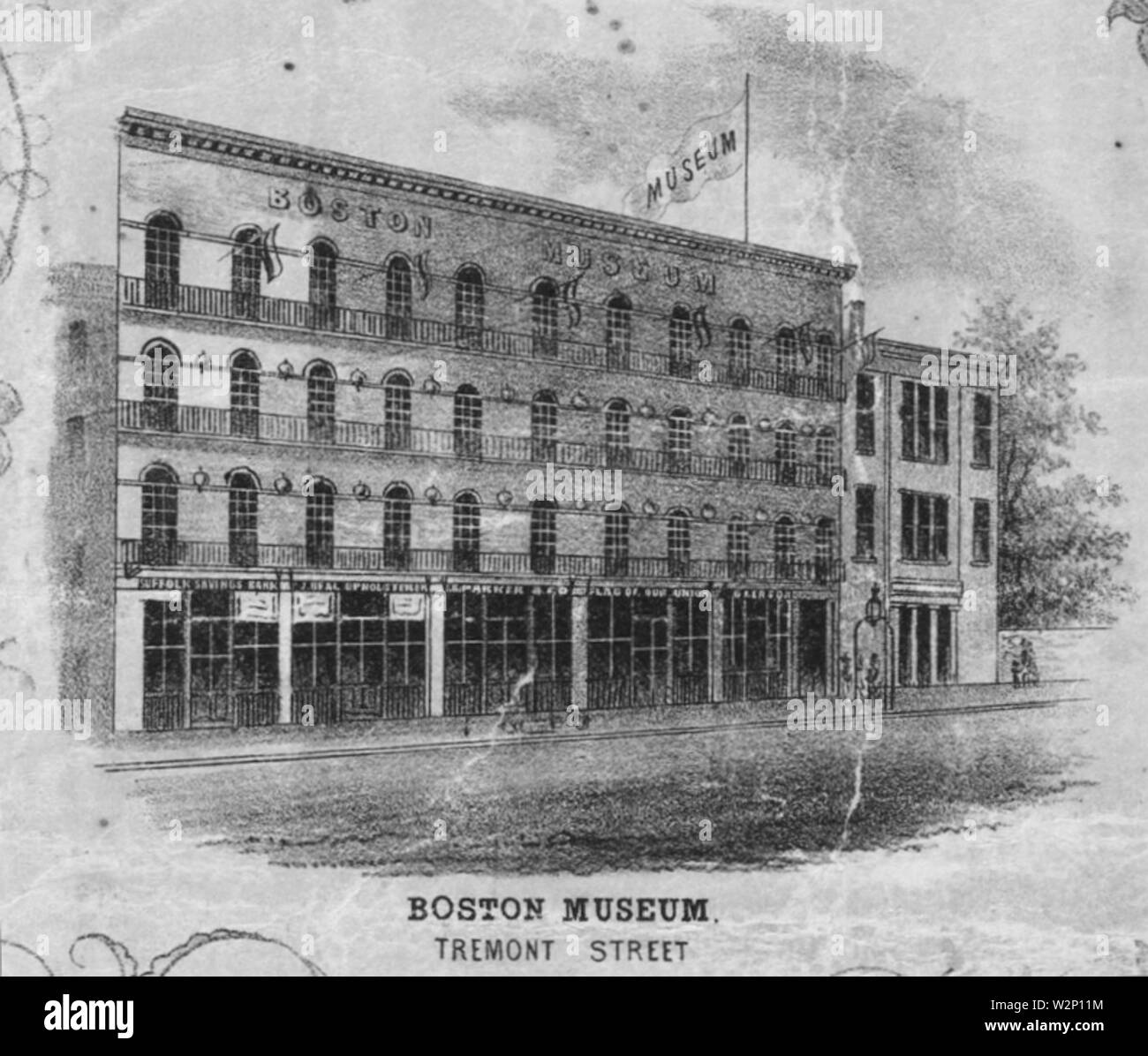 1852 BostonMuseum McIntyre map detail Stock Photo - Alamy