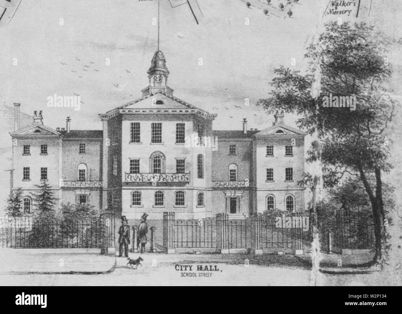 1852 CityHall Boston McIntyre map detail Stock Photo - Alamy