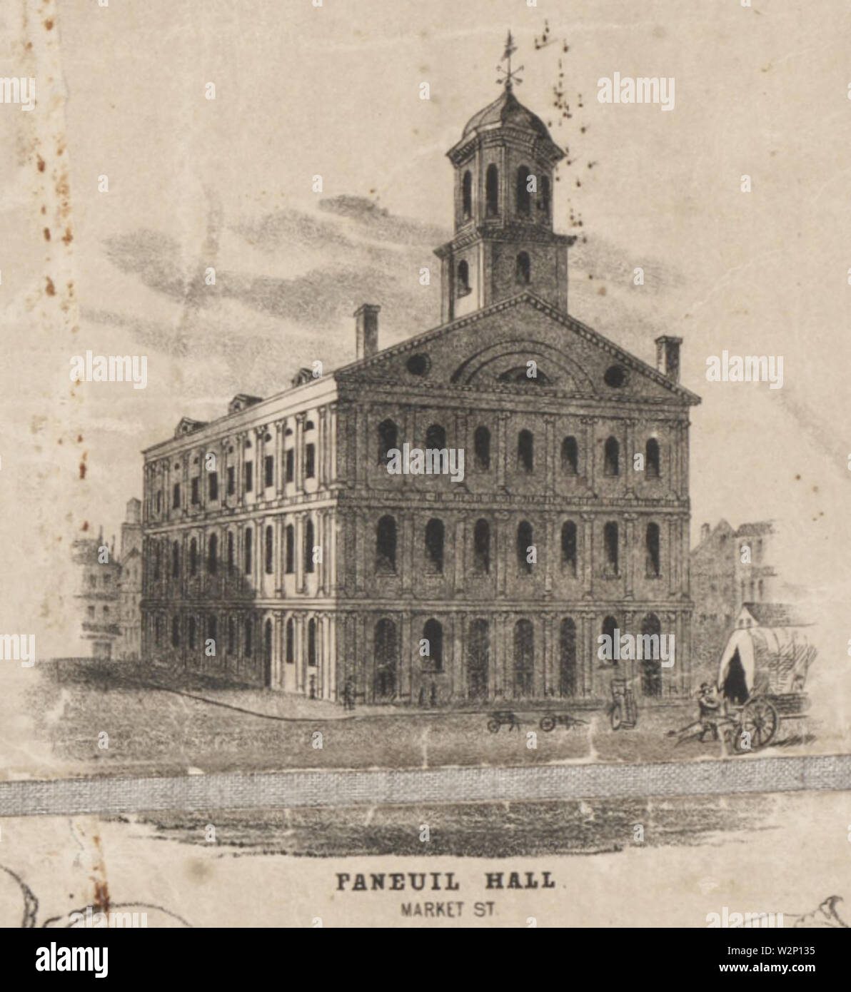 1852 FaneuilHall Boston McIntyre map detail Stock Photo - Alamy