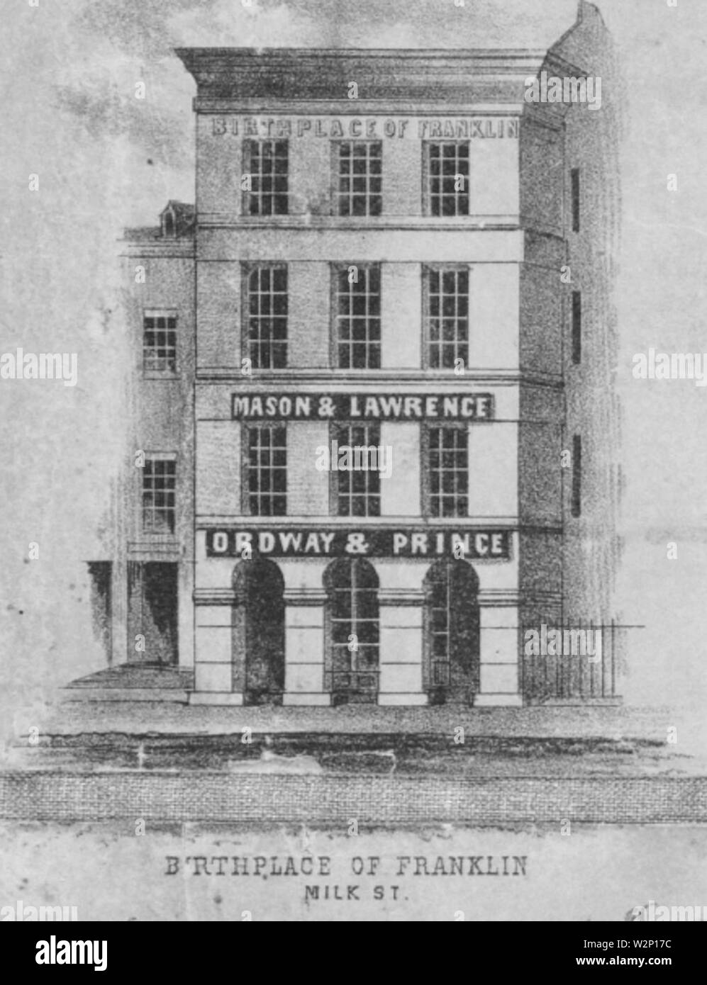 1852 MilkSt Boston McIntyre map detail Stock Photo - Alamy