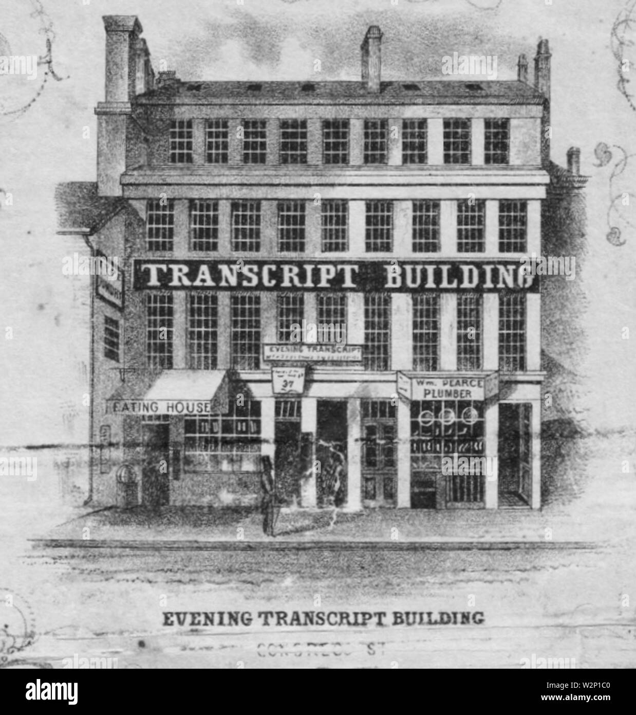 1852 Transcript Boston McIntyre map detail Stock Photo - Alamy