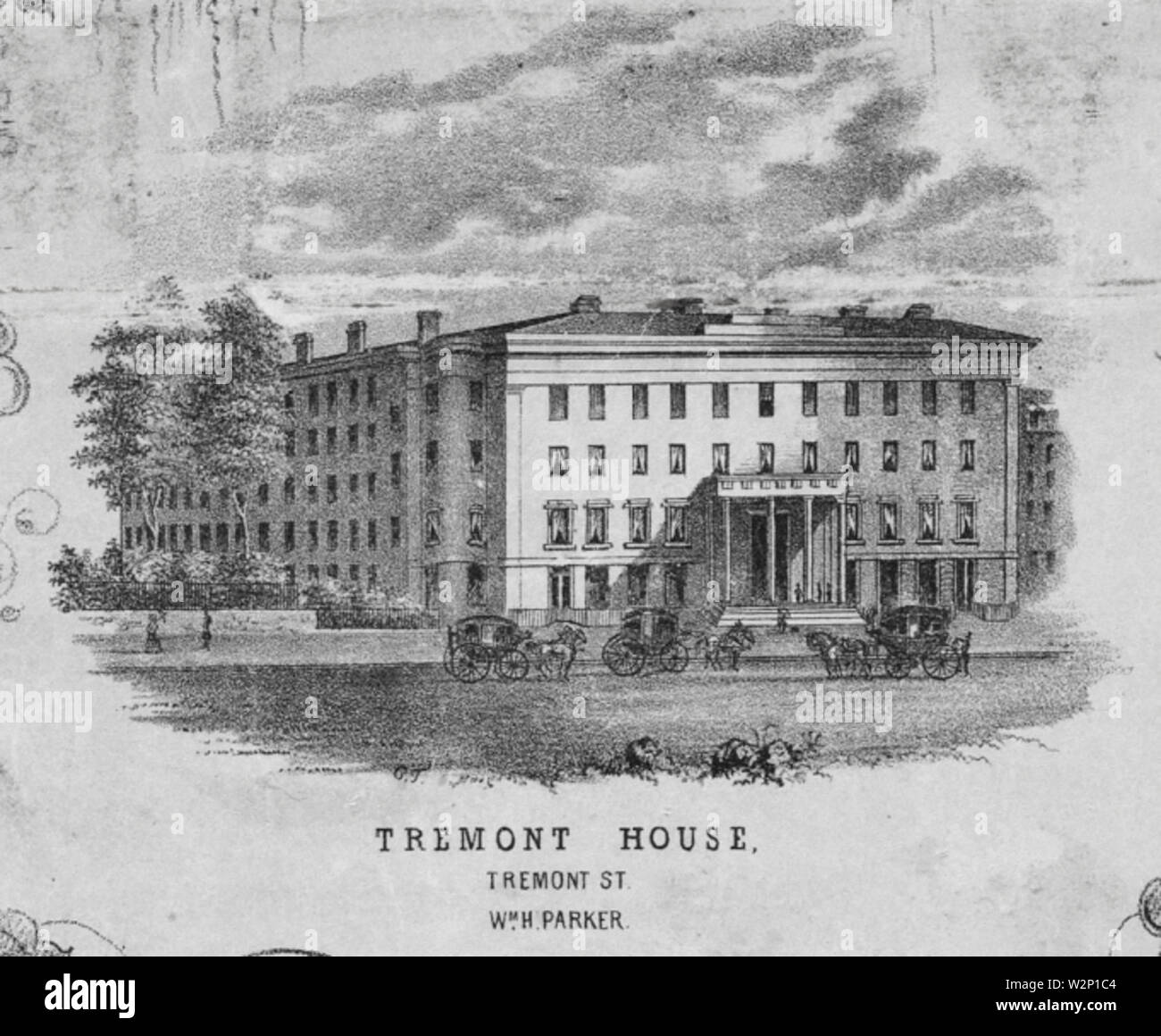 1852 TremontHouse Boston McIntyre map detail Stock Photo - Alamy